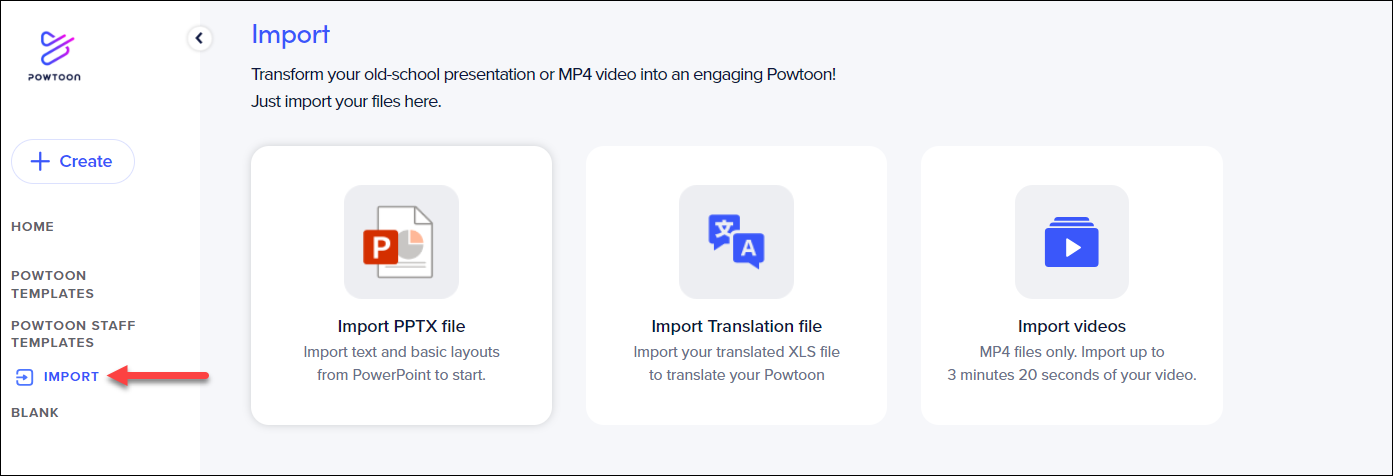 Importing a PowerPoint into the Powtoon Workspace – Kaltura