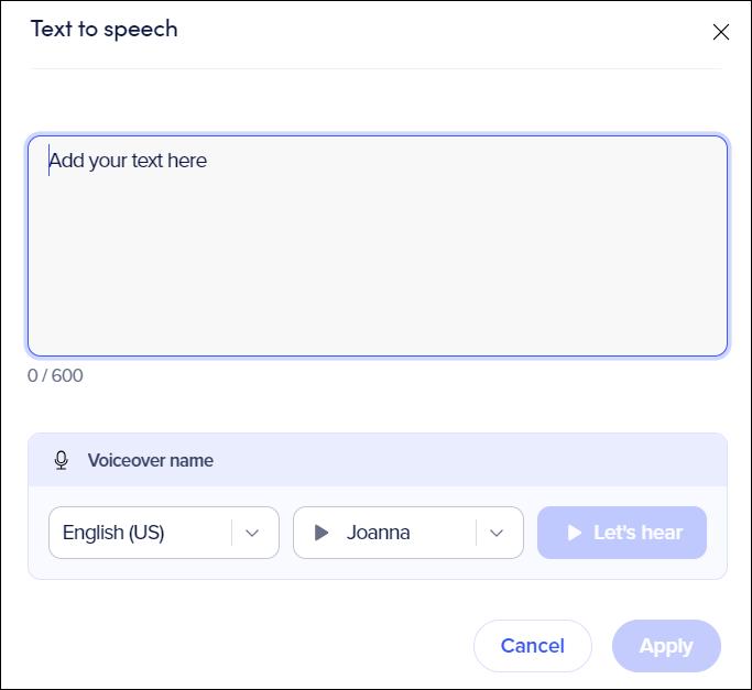Text to Speech – Kaltura