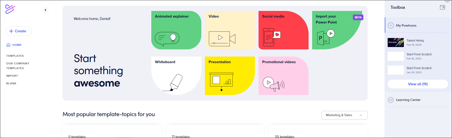 Creating a Powtoon from Scratch in the Powtoon Workspace – Kaltura